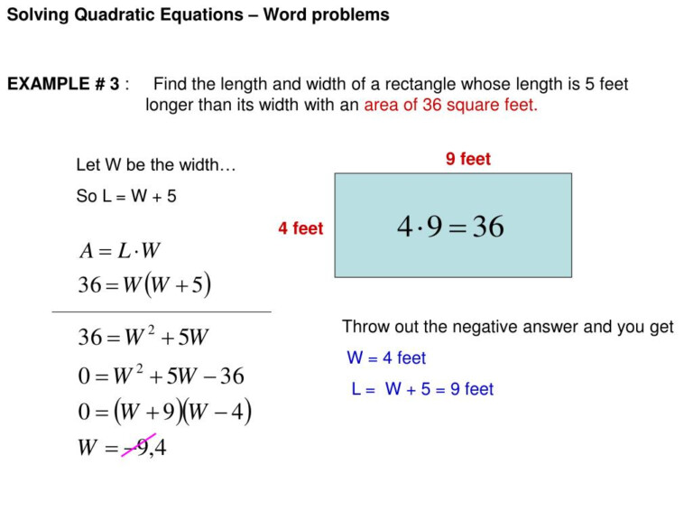 PPT Solving Quadratic Equations Word Problems PowerPoint ... PPT Solving Quadratic Equations Word Problems PowerPoint ...