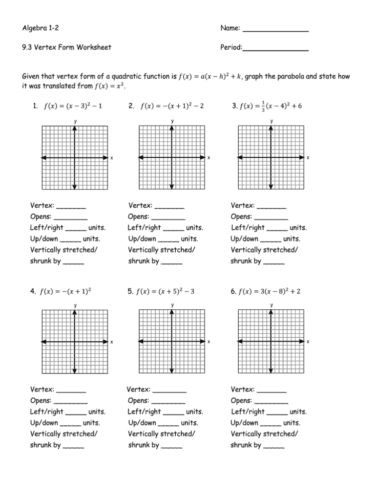 Worksheet Graphing Quadratics From Standard Form Answer Key Fill Online ... Worksheet Graphing Quadratics From Standard Form Answer Key Fill Online ...